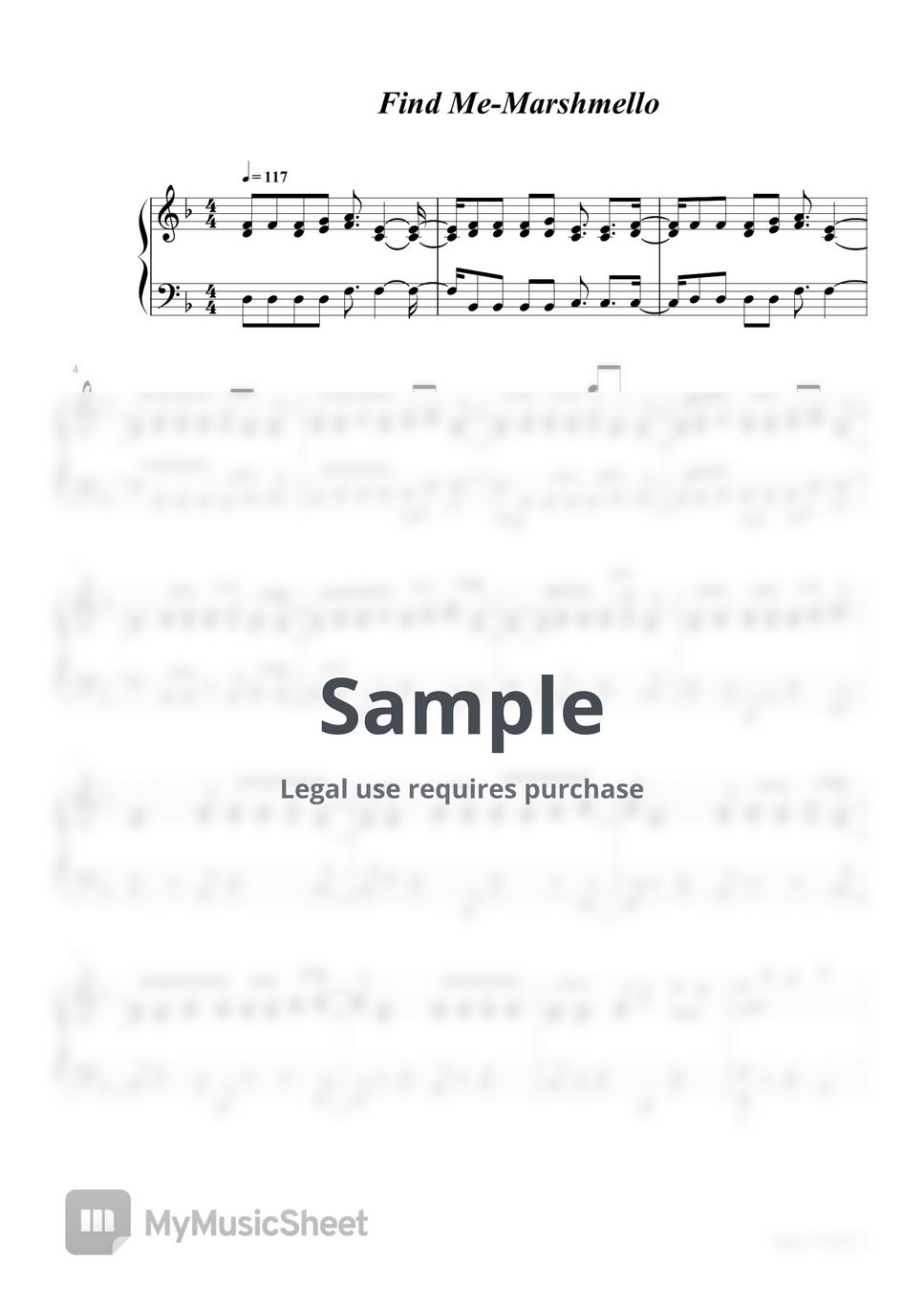 Marshmello - Find Me (Marshmello) Sheet Music by Yilun
