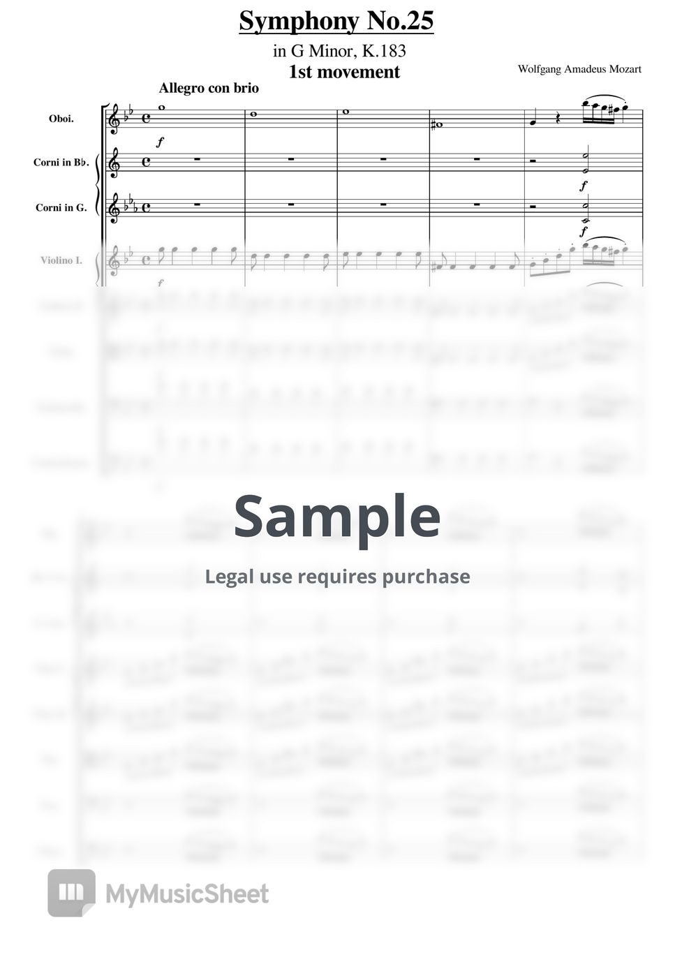 Wolfgang Amadeus Mozart - Symphony No.25 K.183 - 1st Mov (- 1st Mov ...