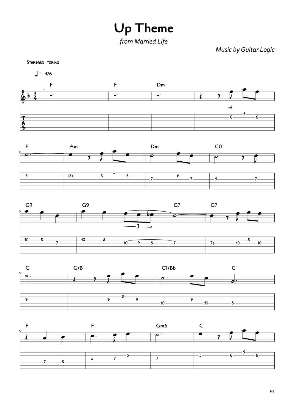 Michael Giacchino - UP (theme and chords) – MARRIED LIFE Lembar Musik ...