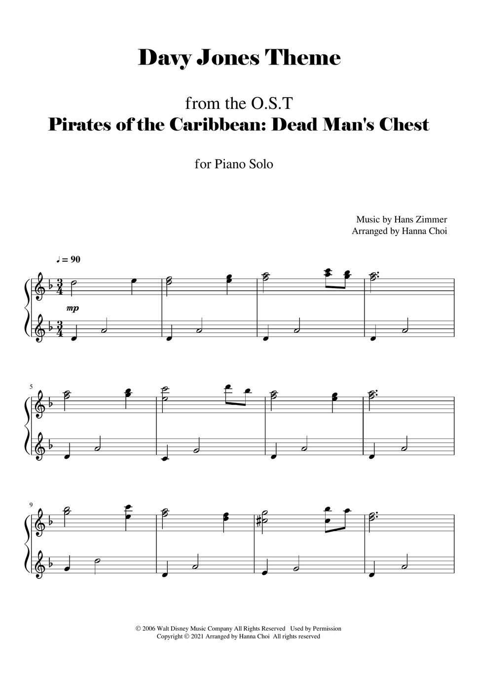 캐리비안의 해적 2 - 한스 짐머 - Davy Jones Theme from "Pirates of the Caribbean 2 ...