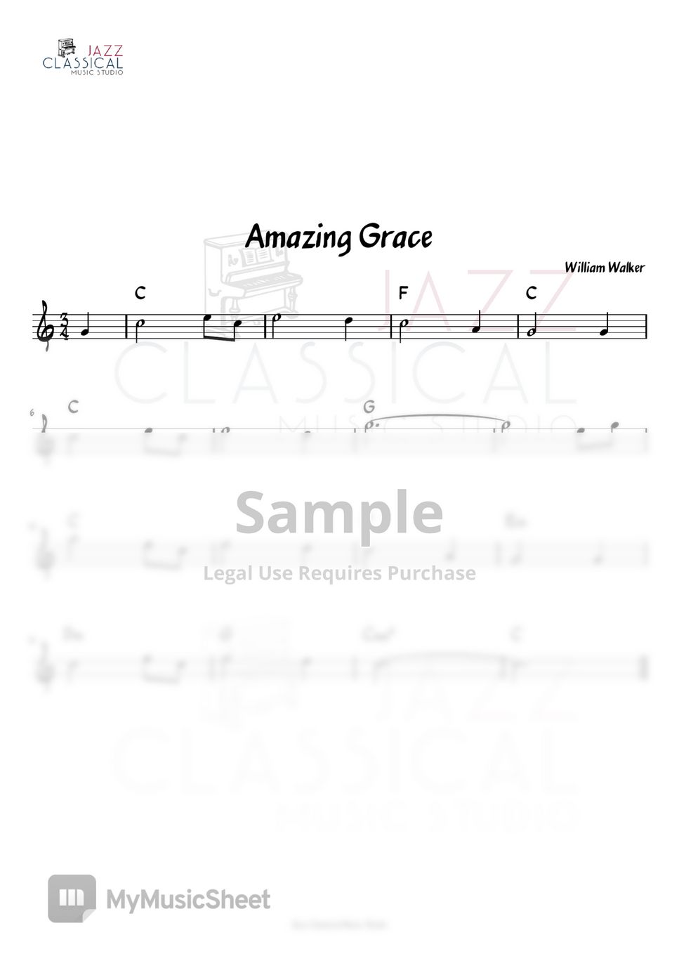 Amazing Grace 악보 by Jazz Classical Music Studio