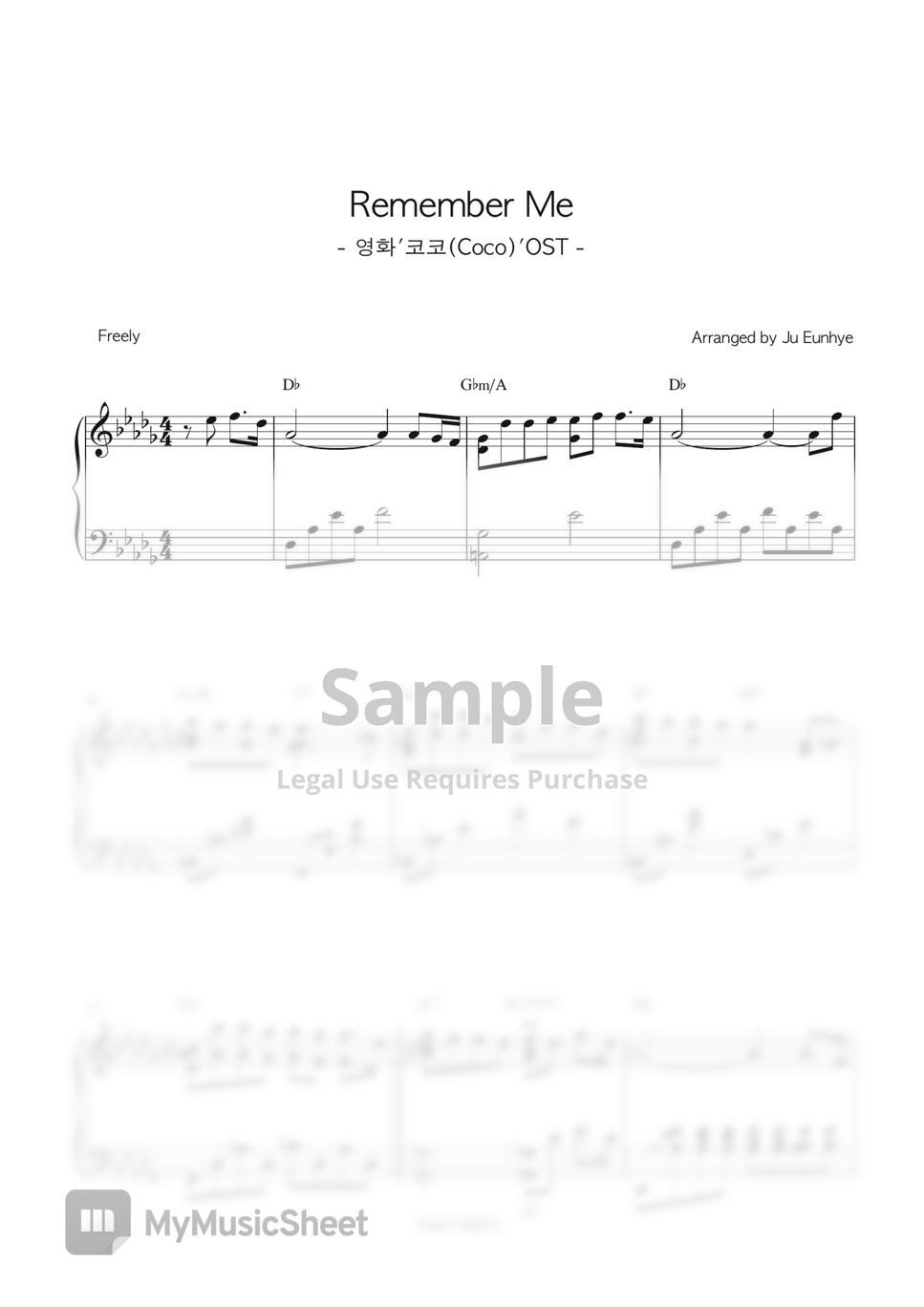 COCO OST - Remember Me Sheet Music by Ju Eunhye