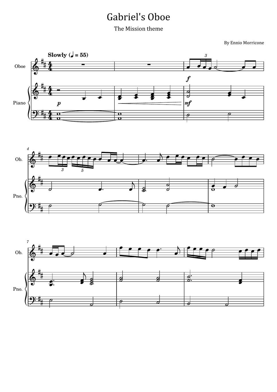 Ennio Morricone - Gabriel's Oboe (The Mission theme - For Piano and ...