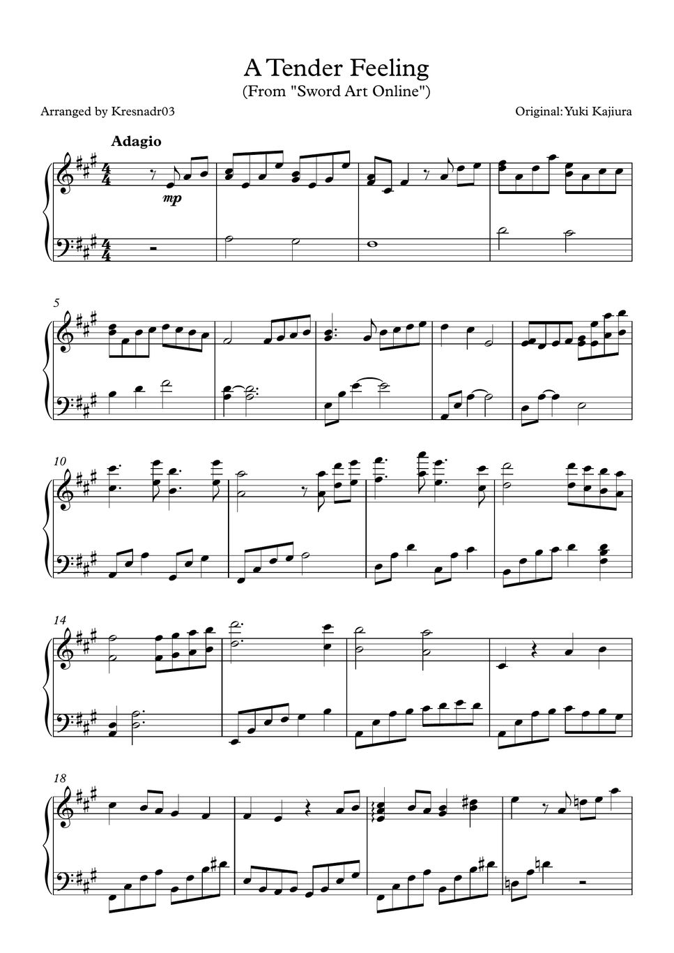 Yuki Kajiura - A Tender Feeling Sheet by Kresnadr03