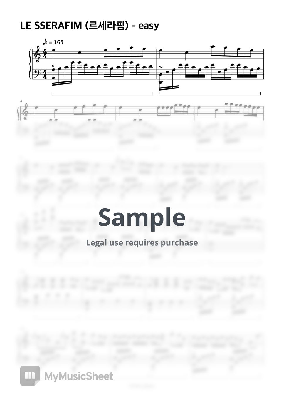 LE SSERAFIM (르세라핌) - easy Sheets by bvibvi piano