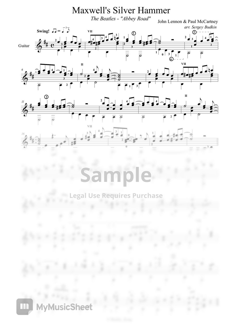 The Beatles - Maxwell's Silver Hammer Sheets by Buddy_King