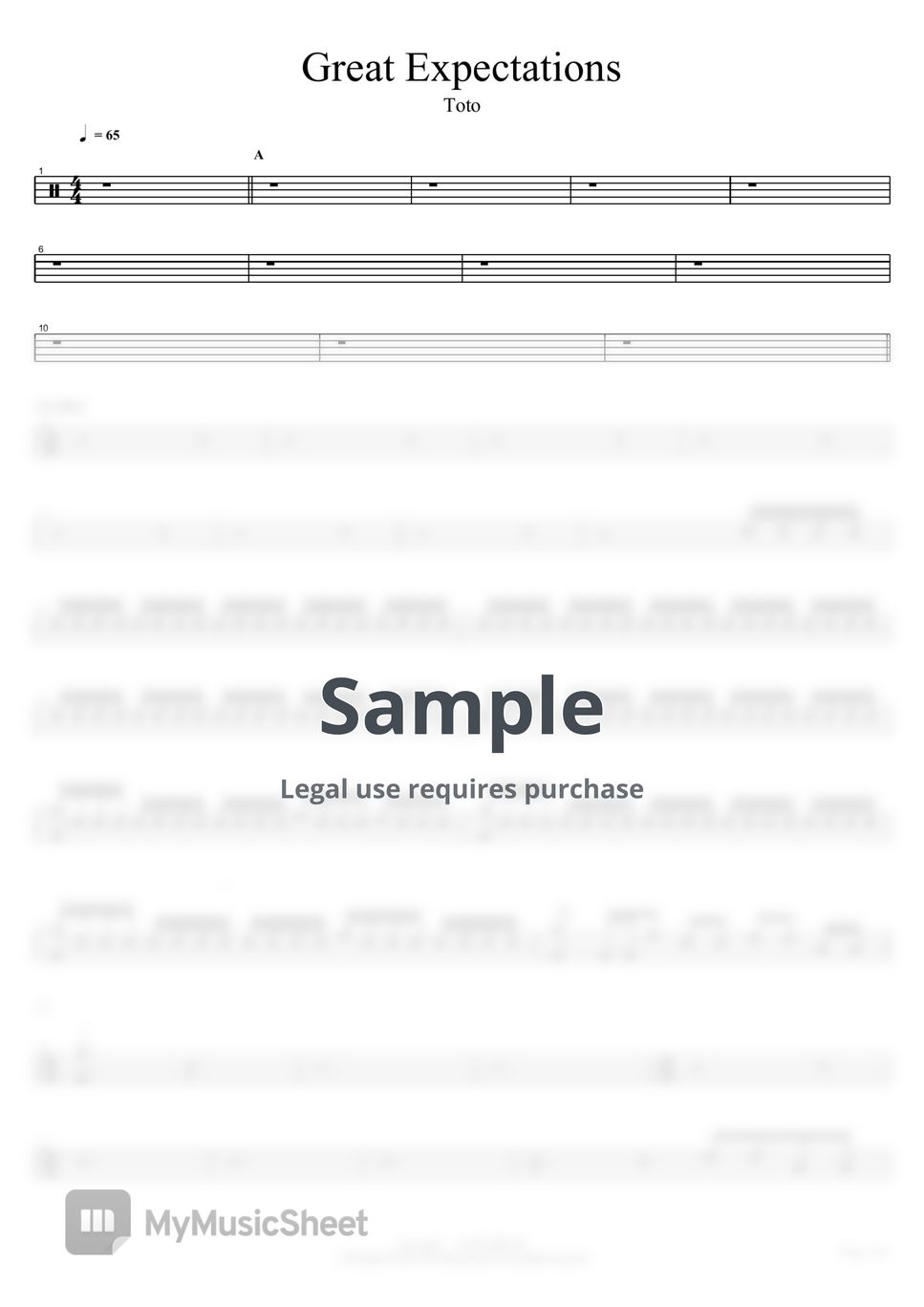 Toto - Great Expectations Sheets by COPYDRUM