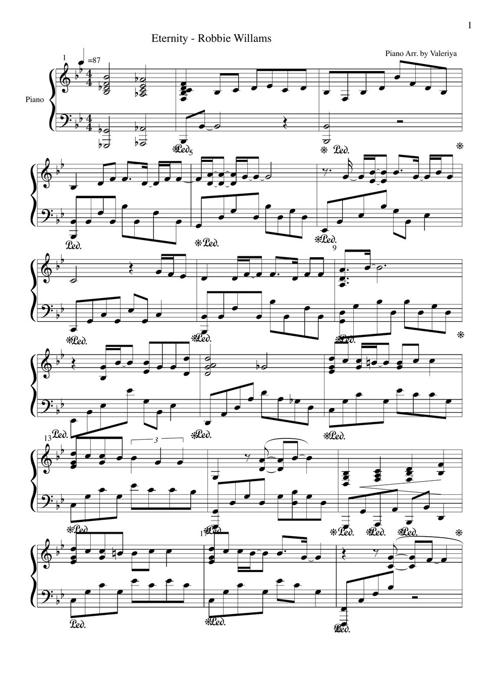 Robbie Williams, Guy Chambers - Eternity Sheets by Valeriya Zahonyayeva