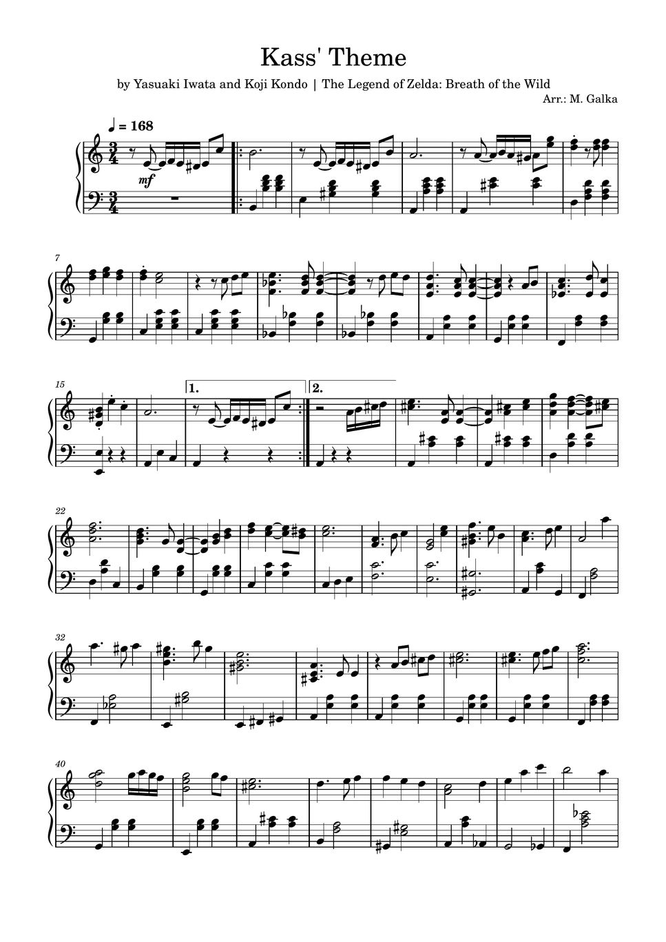 The Legend of Zelda: Breath of the wild - Kass Theme Sheets by M. Galka