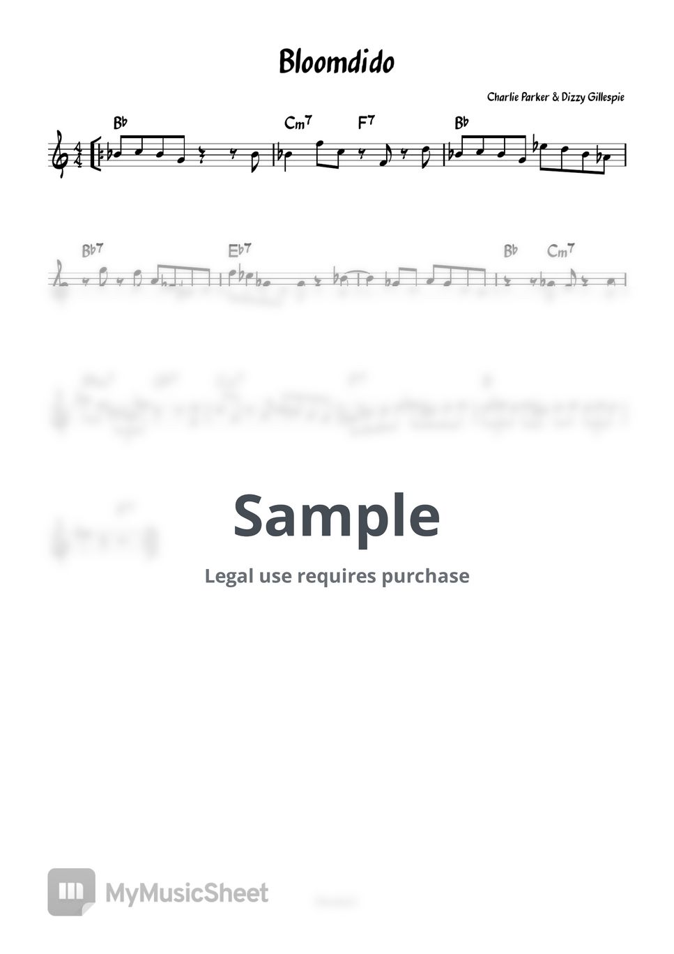 Charlie Parker & Dizzy Gillespie - bloomdido 악보 by Won, Jong Hwa