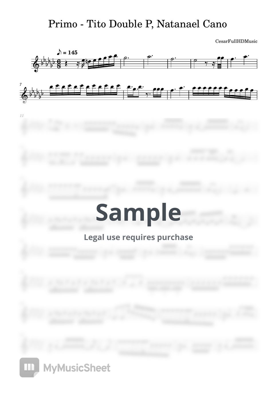 Tito Double P, Natanael Cano - Primo Sheets
