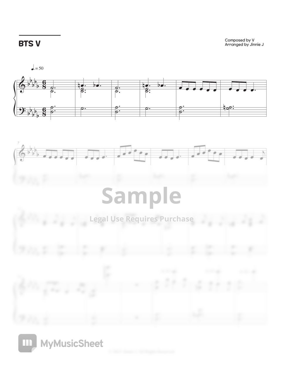 BTS V (Taehyung) - Sleep Partition musicale by Jinnie J