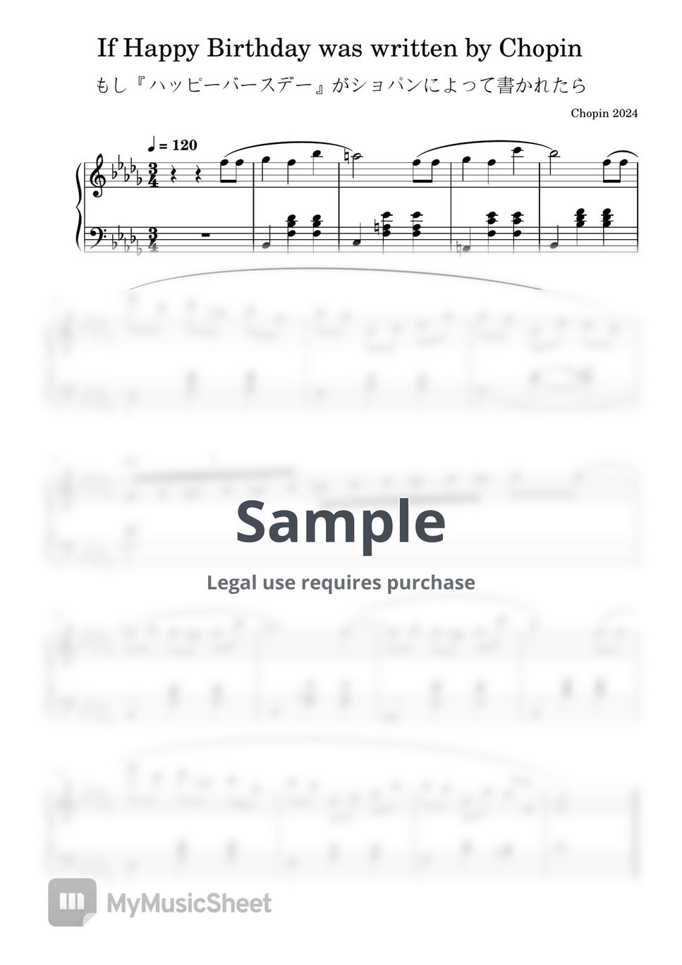 Chopin - If Happy Birthday was written by Chopin Sheet Music