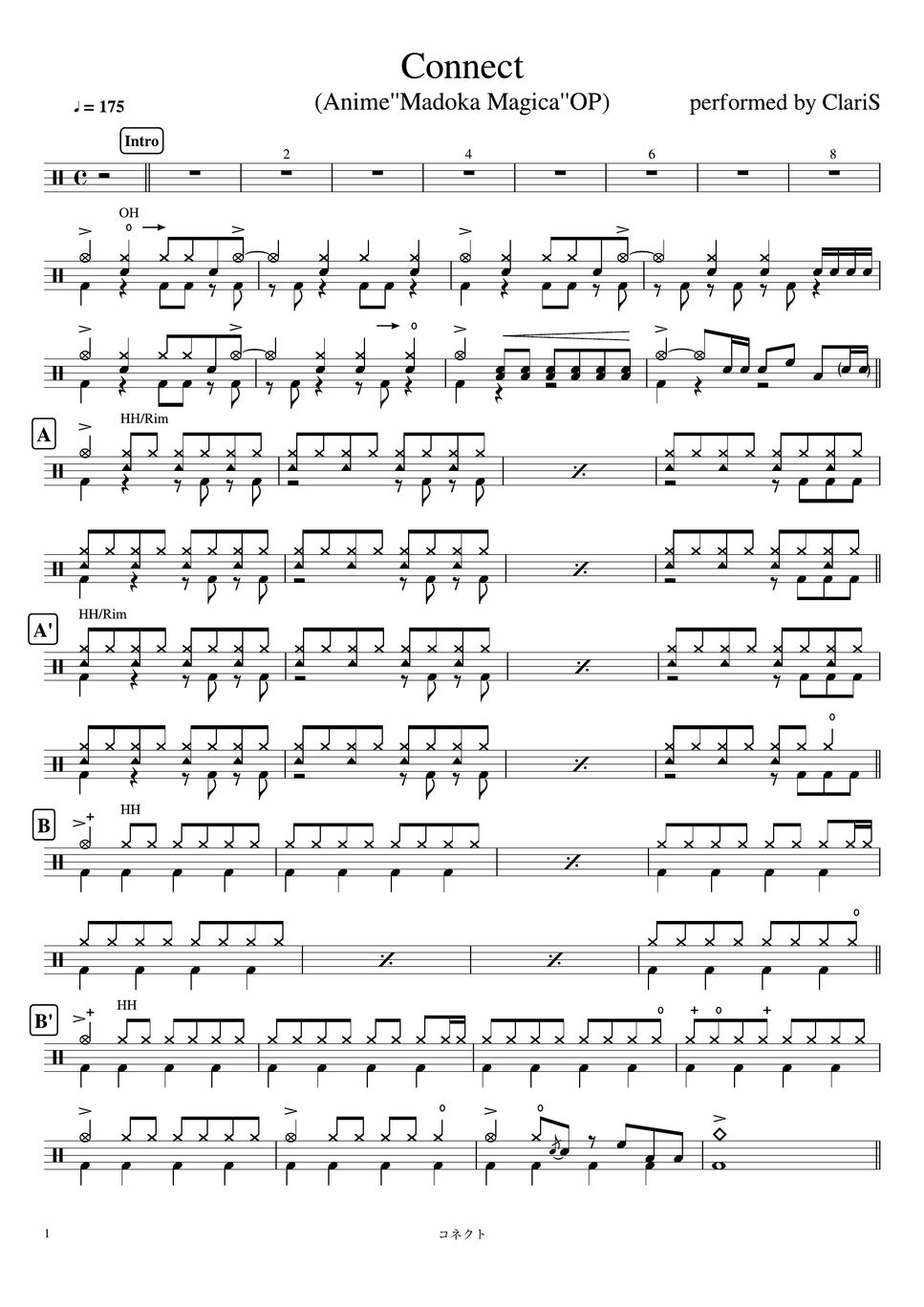 ClariS - Connect (Anime''Madoka Magica''OP) Sheet by Cookai's J-pop ...