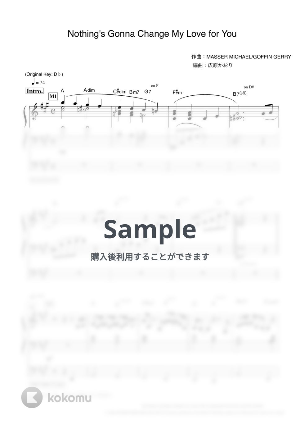 MASSER MICHAEL/GOFFIN GERRY - Nothing's Gonna Change My Love for You ...