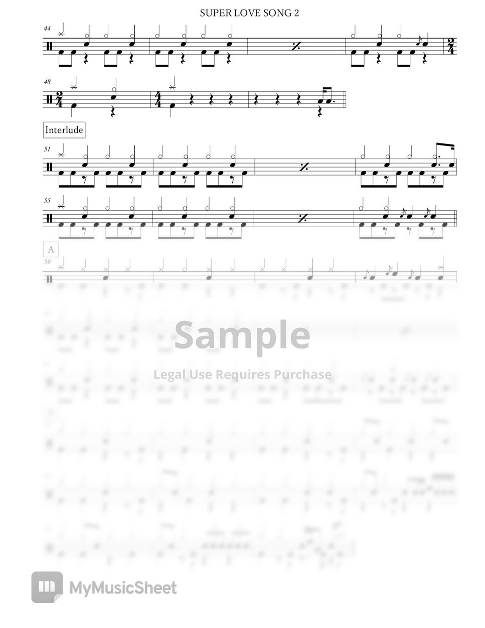 B'z - SUPER LOVE SONG Sheets by Arkadia Drums