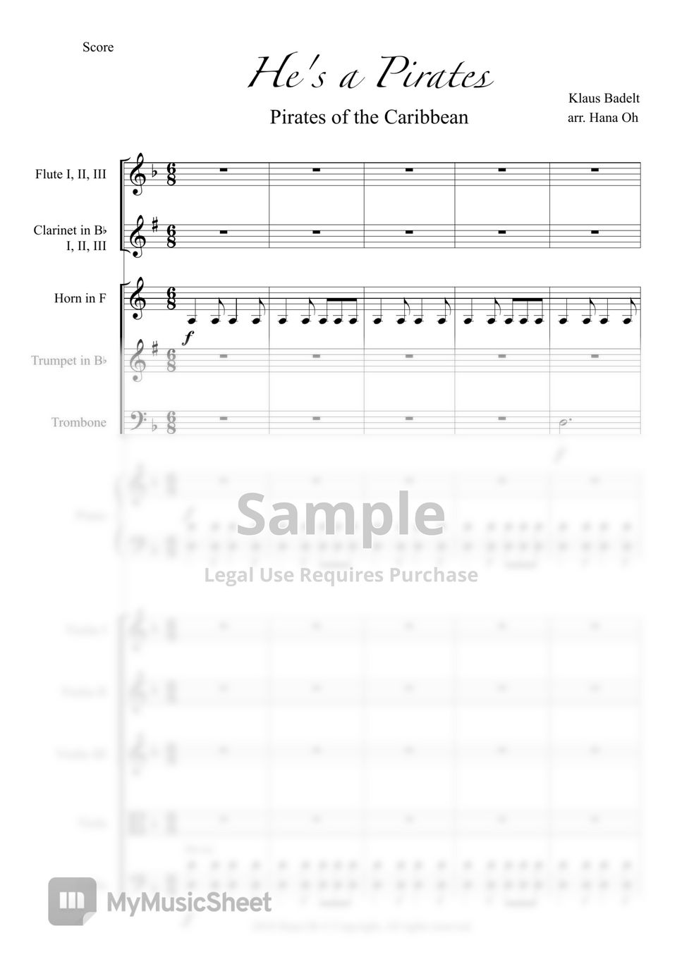 Pirates of the Caribbean - He's pirate (Amateur Ver.) 악보 by BELL