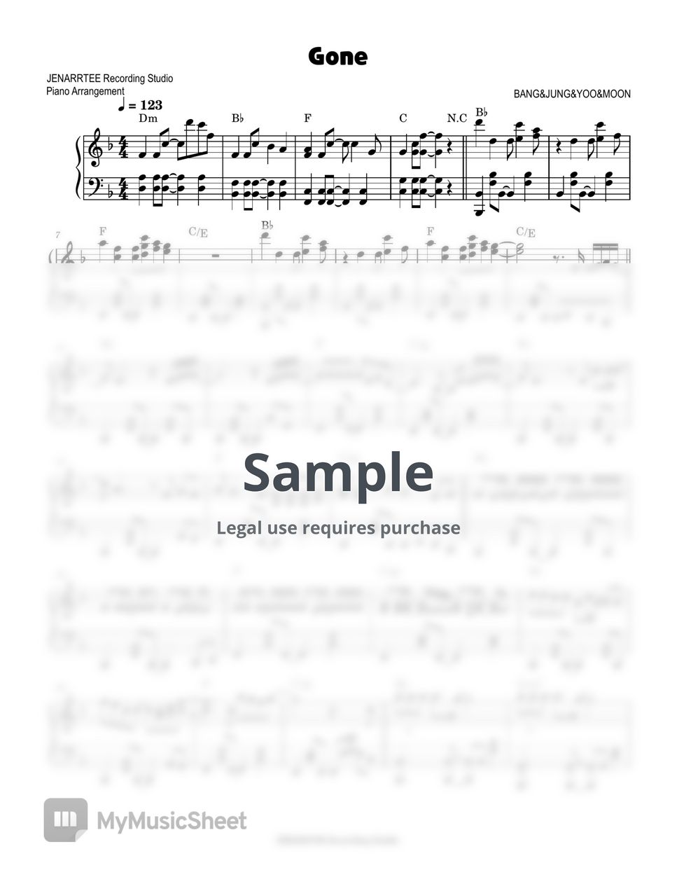 BANG&JUNG&YOO&MOON - Gone Sheets by JENARRTEE Recording Studio