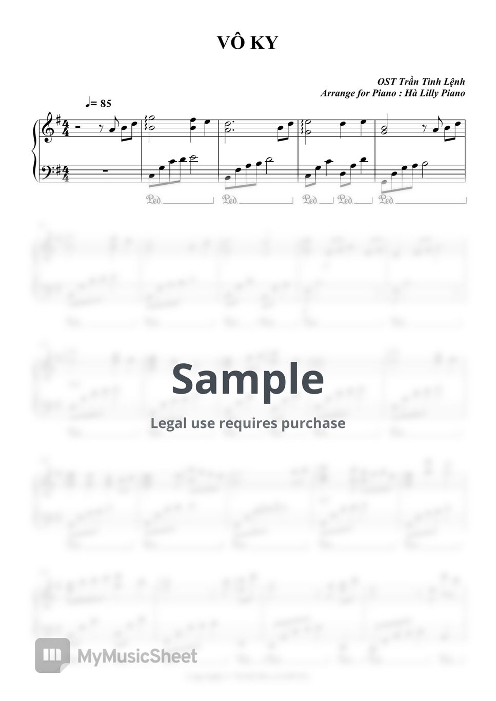 林海 - Vô Ky (无羁) Sheets by Ha Lilly Piano