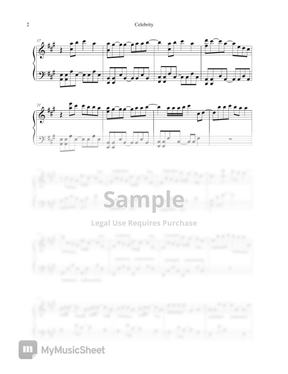 IU (아이유) - Celebrity (Easy) Sheet Music by Tully Piano