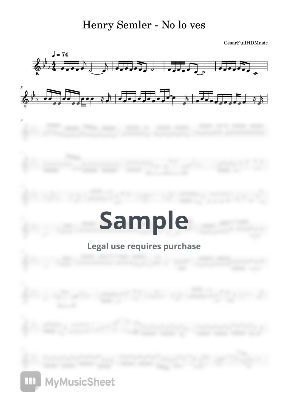 Henry Semler - No lo ves Sheets