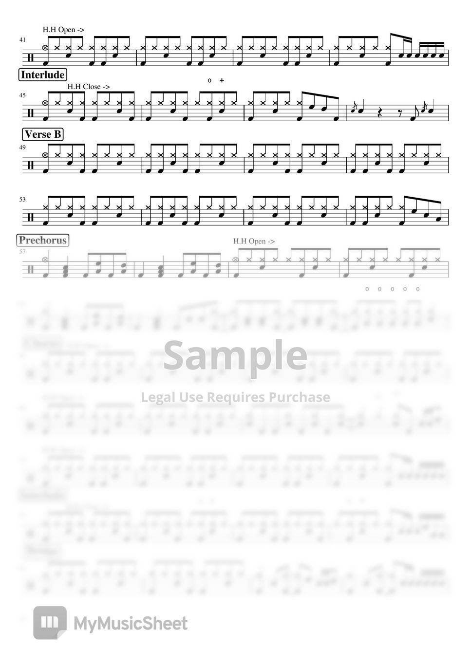 윤하 - 비밀번호 486 (Lv2) Sheets by yeols drum