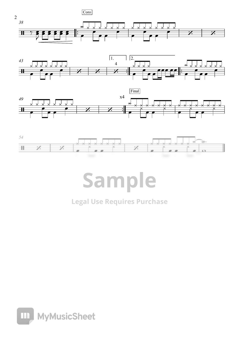 Enanitos Verdes - Lamento Boliviano Sheet by Drum Transcription: Leo Alvarado