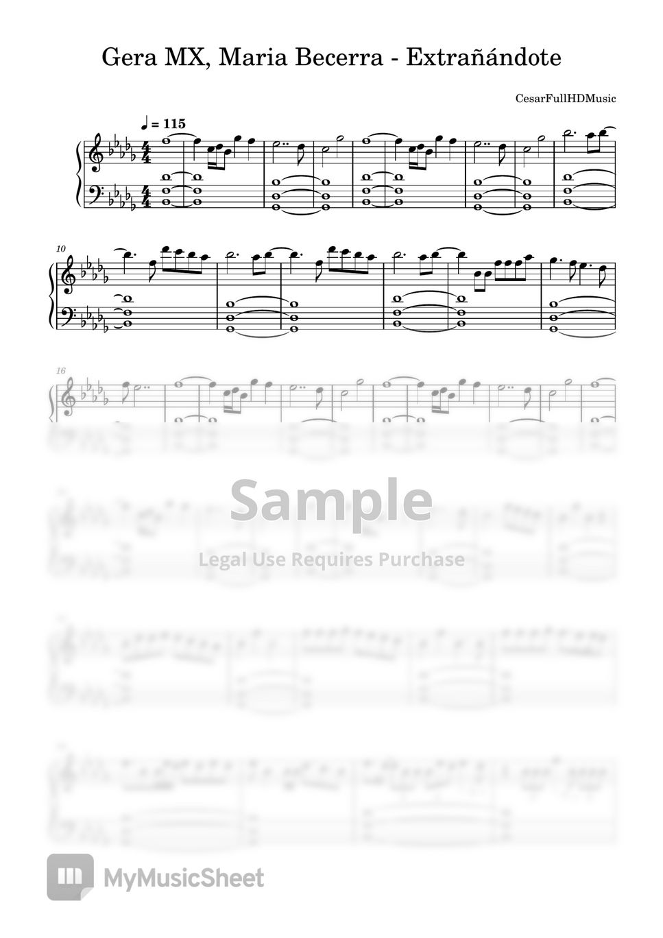 Gera MX, Maria Becerra - Extrañándote Sheets