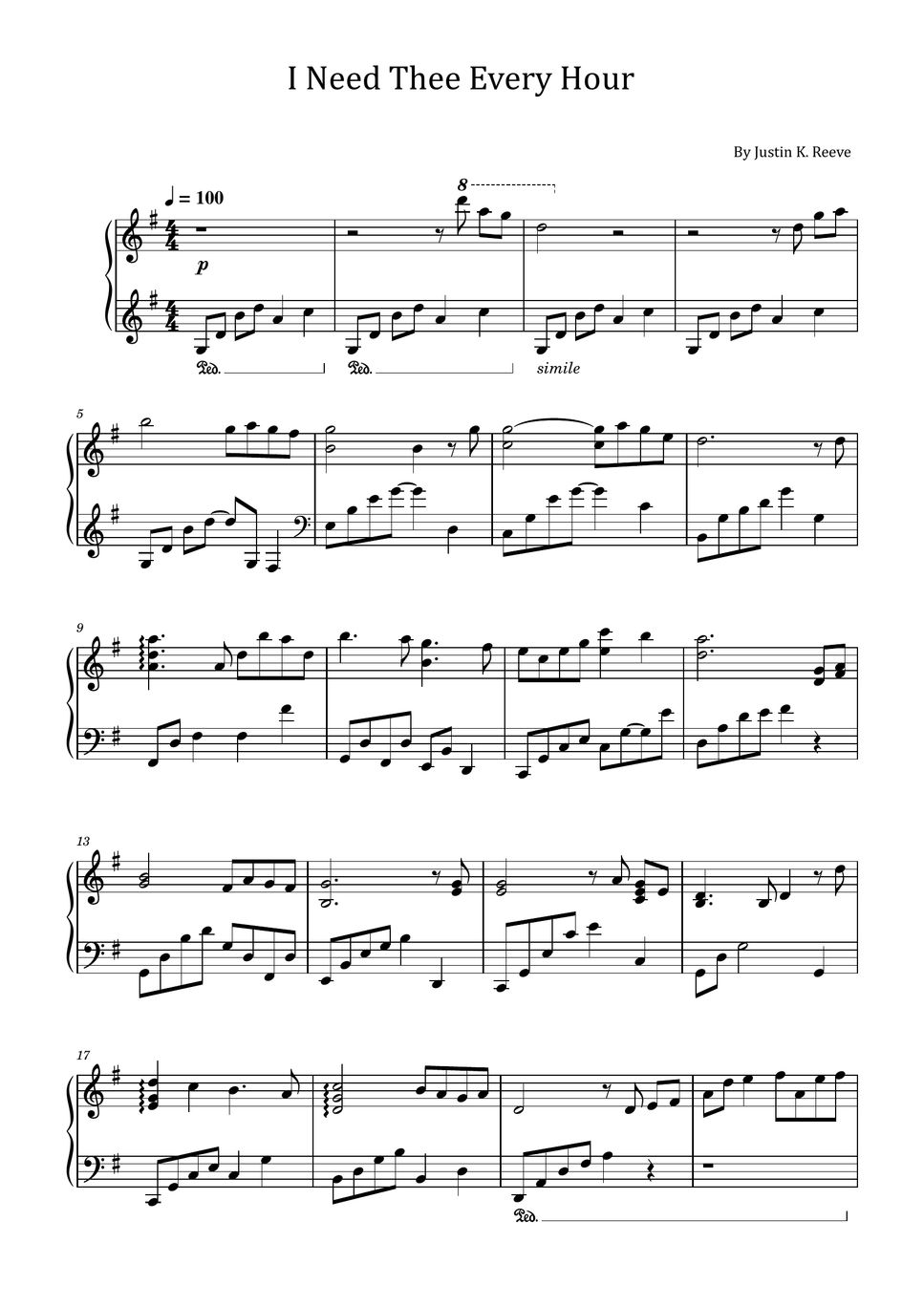 Justin K. Reeve - I Need Thee Every Hour (I Need Thee Every Hour - How ...