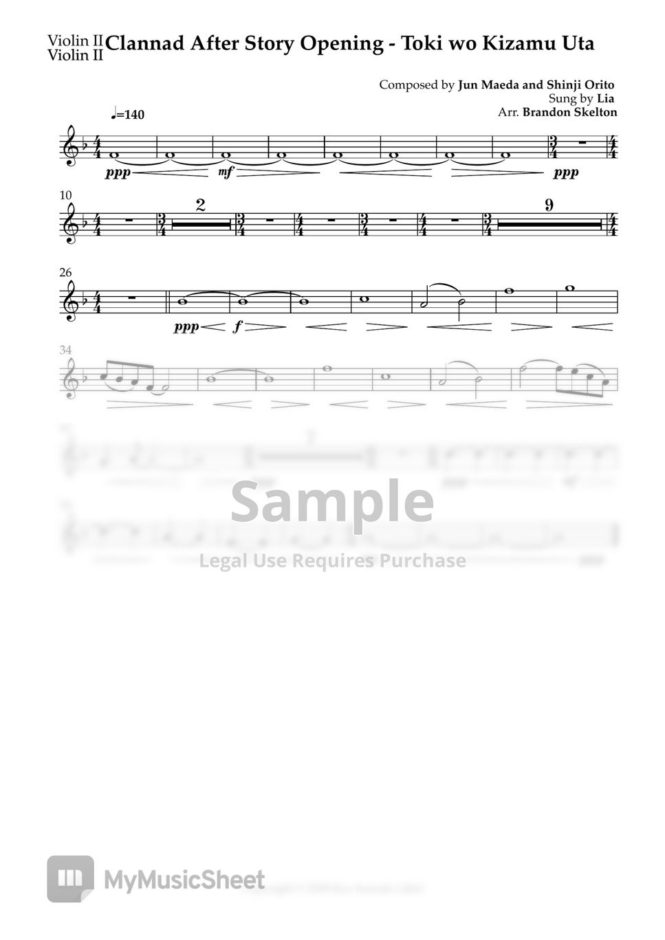 Jun Maeda & Shinji Orito - Toki o Kizamu Uta (Parts) Hoja by Brandon ...