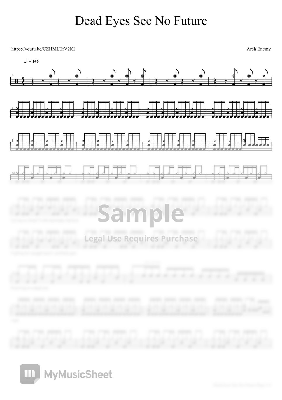 Arch Enemy - Dead Eyes See No Future Sheets by COPYDRUM