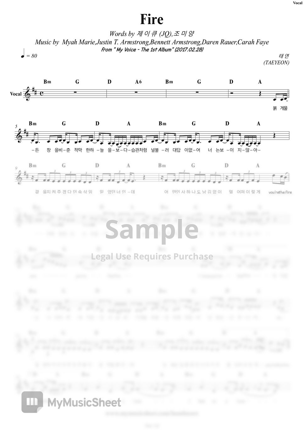 TAEYEON - Fire | Band Score Sheets