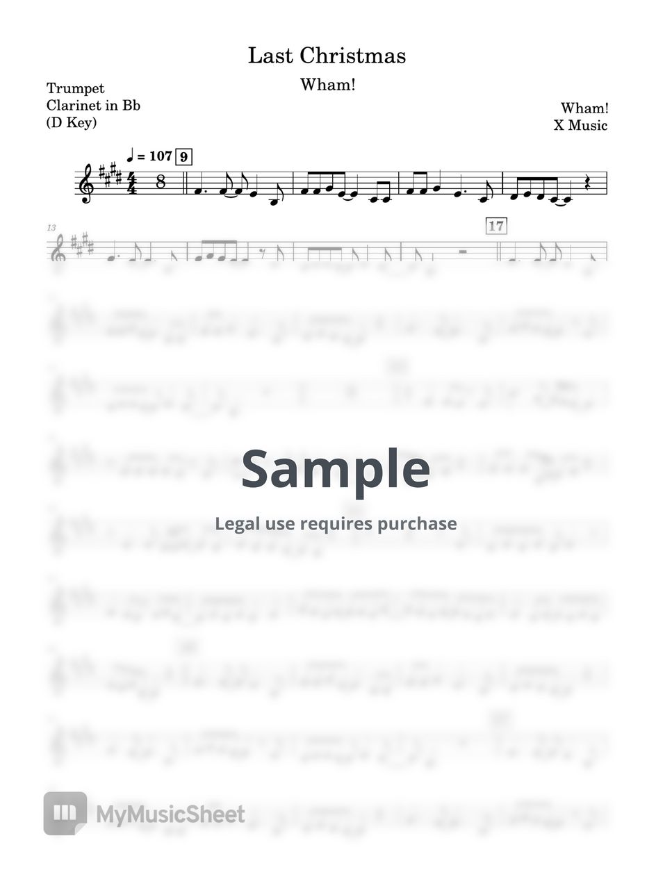 Wham! - Last Christmas (D.Bb.Eb.F Key/附伴奏連結(With Karaoke Links)/含簡譜 ...