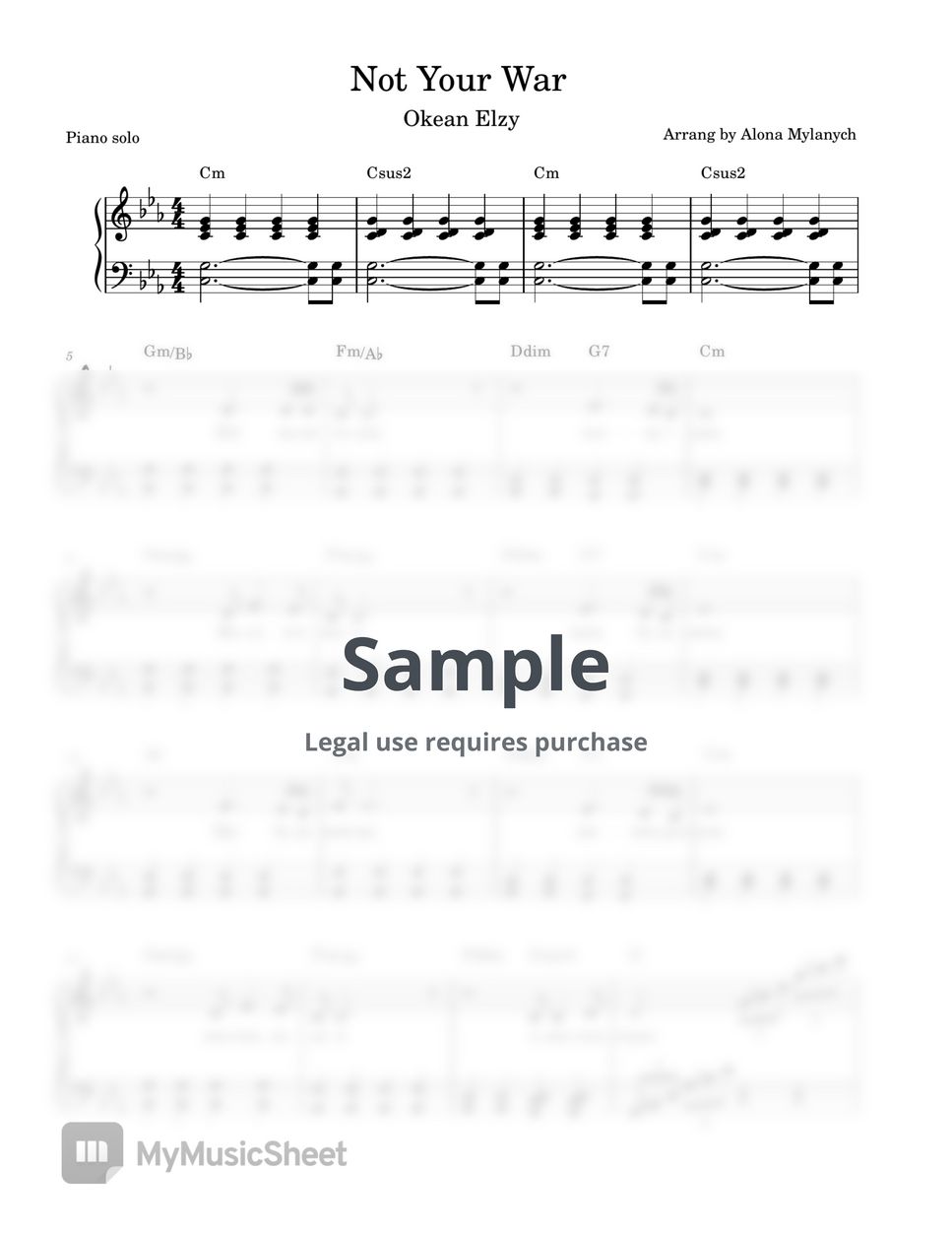 Okean Elzy - Not Your War - Не твоя війна 악보 by Alona Mylanych