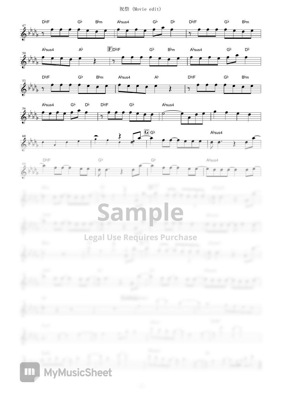 RADWIMPS - Celebration (Weathering with You / in Eb) Sheets by muta-sax