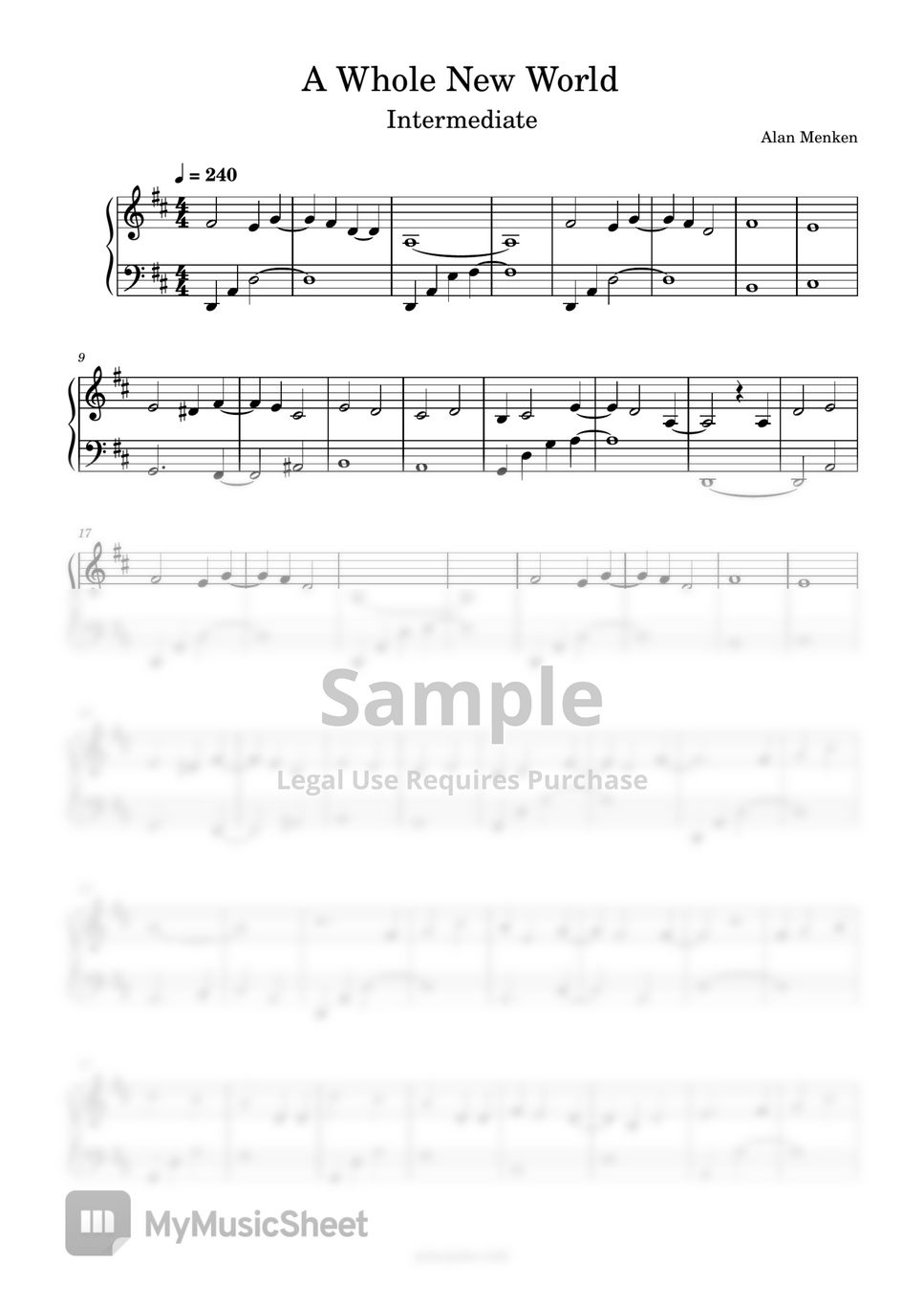 ALADDIN - Whole New World (Aladdin) 楽譜 by PianoJuku