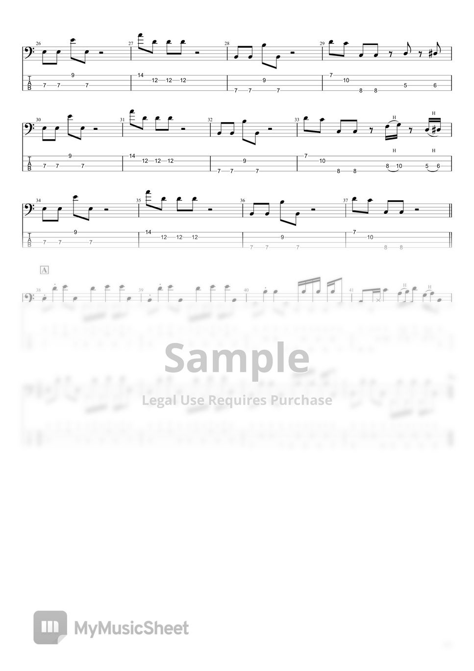 RHCP - Can't stop (Bass TAB) 악보 by 야매추어