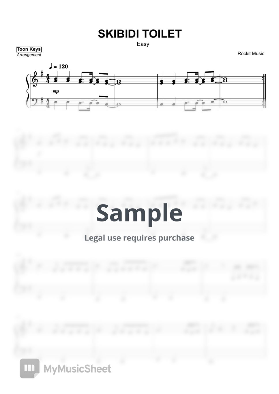 Rockit Music - Skibidi Toilet Sheet Music by Toon Keys