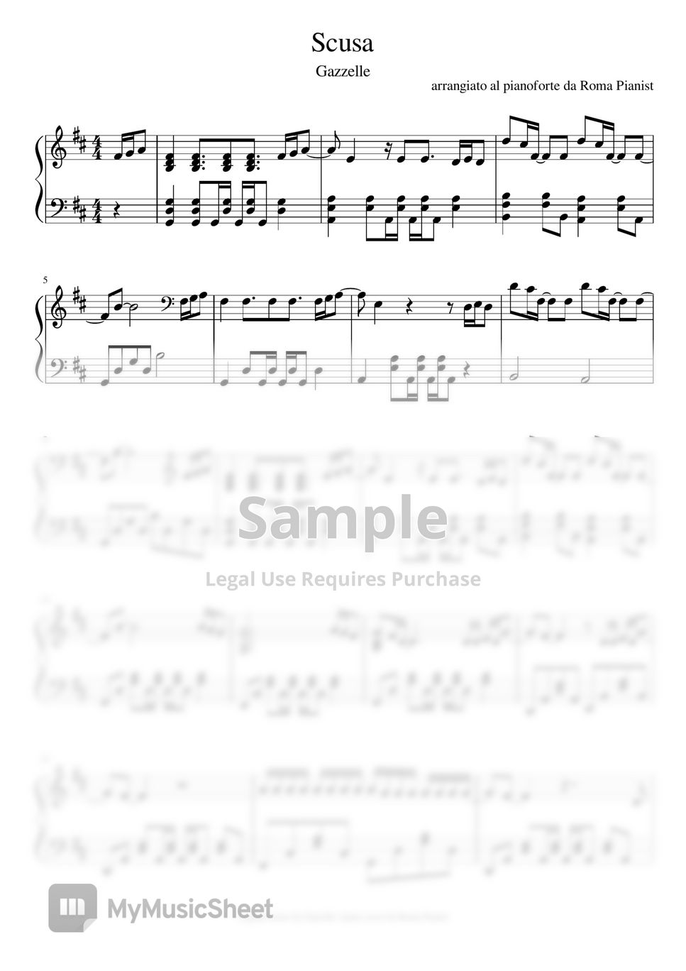 Gazzelle - Scusa Sheets by Roma Pianist