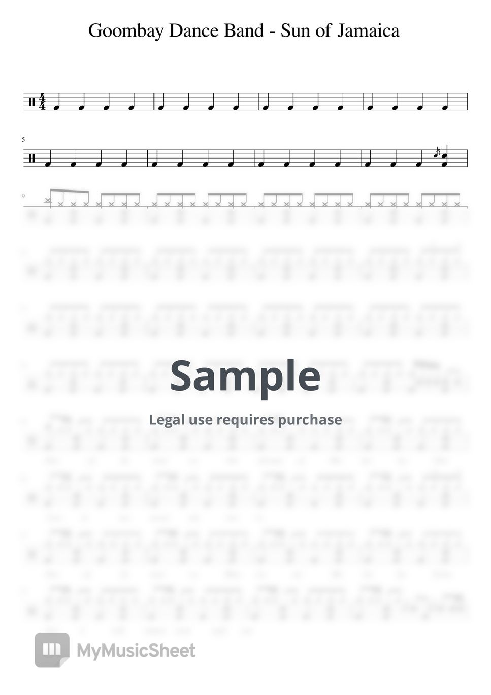 goombay dance band - goombay dance band - sun of jamaica (드럼악보) Hoja by 신희선