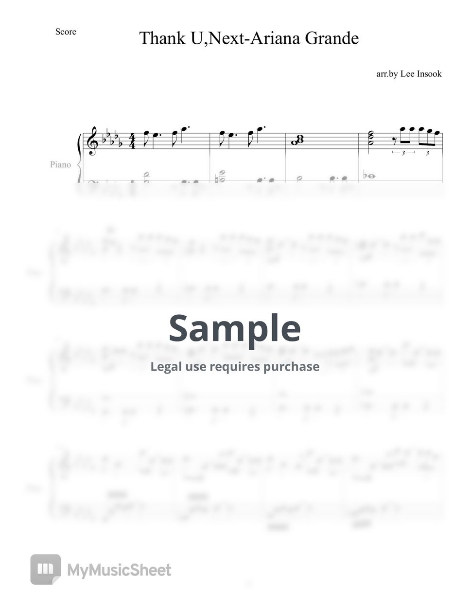 ariana grande - thank U,next Sheets by lisamusic