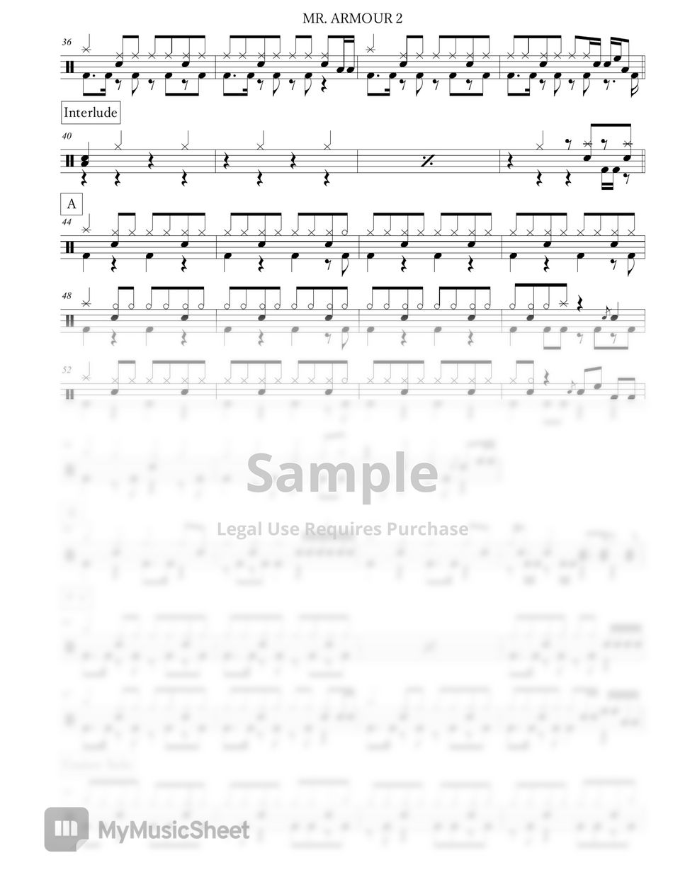 B'z - MR. ARMOUR Sheets by Arkadia Drums