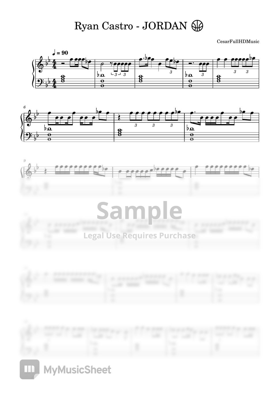 Ryan Castro - JORDAN 🏀 Lembar Musik