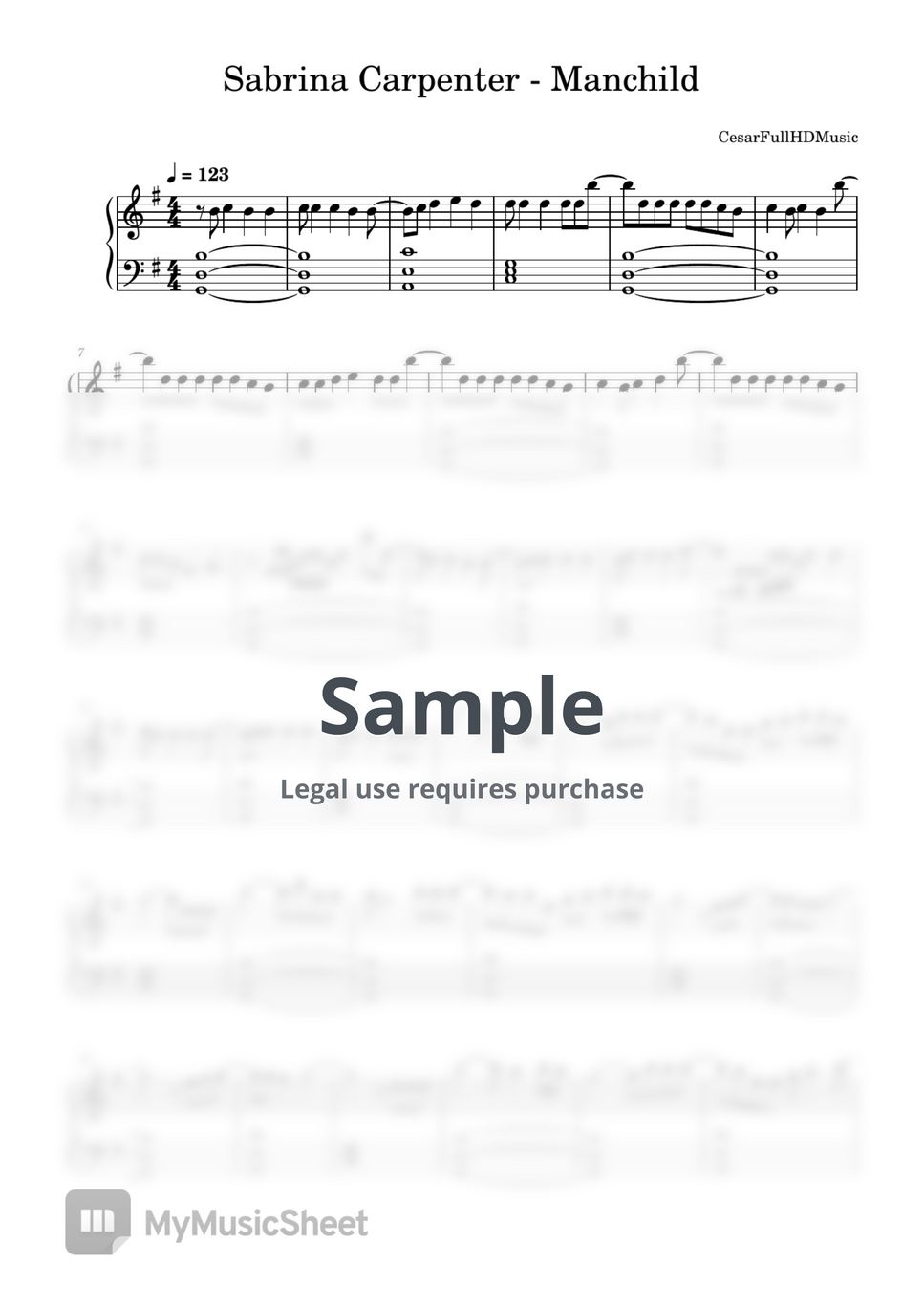 Sabrina Carpenter - Manchild Sheet Music