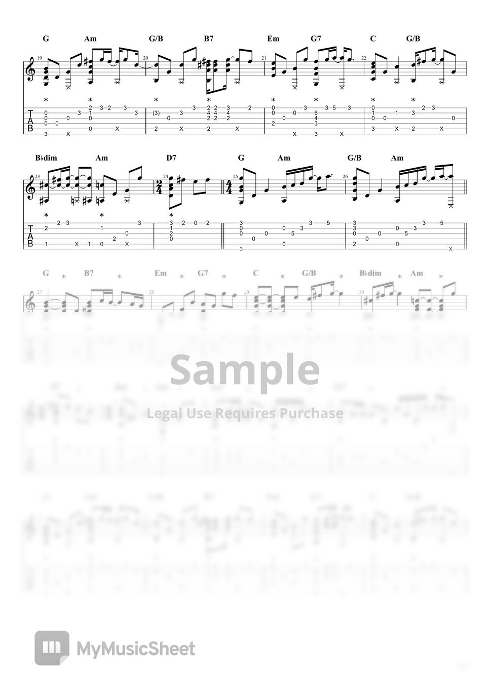 Boz Scaggs - WE`RE ALL ALONE (fingerstyle solo guitar) Sheets by SHUJI