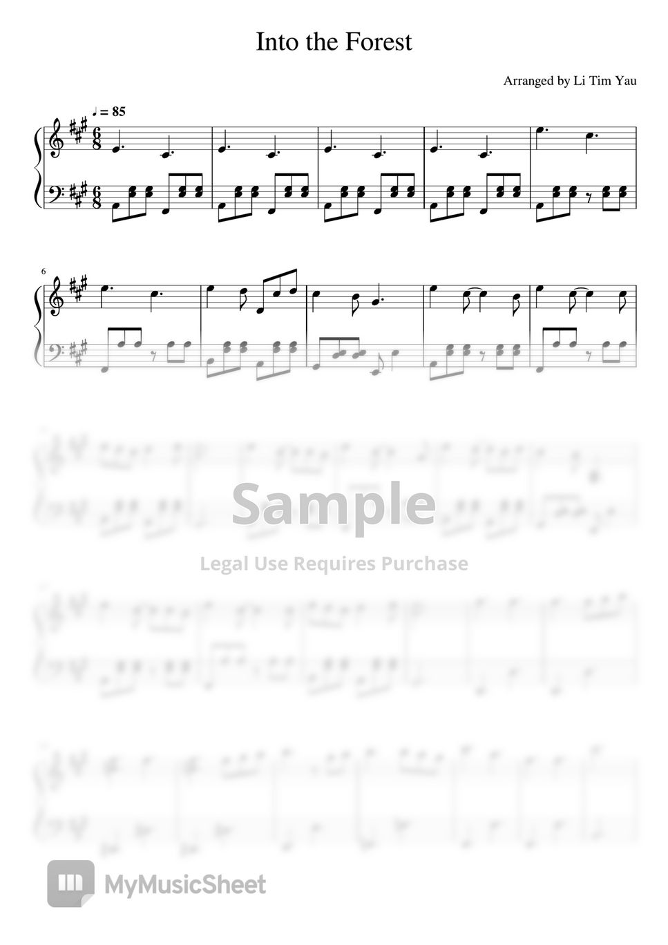 Serrini - Into the Forest (Piano Cover) Sheets by Li Tim Yau