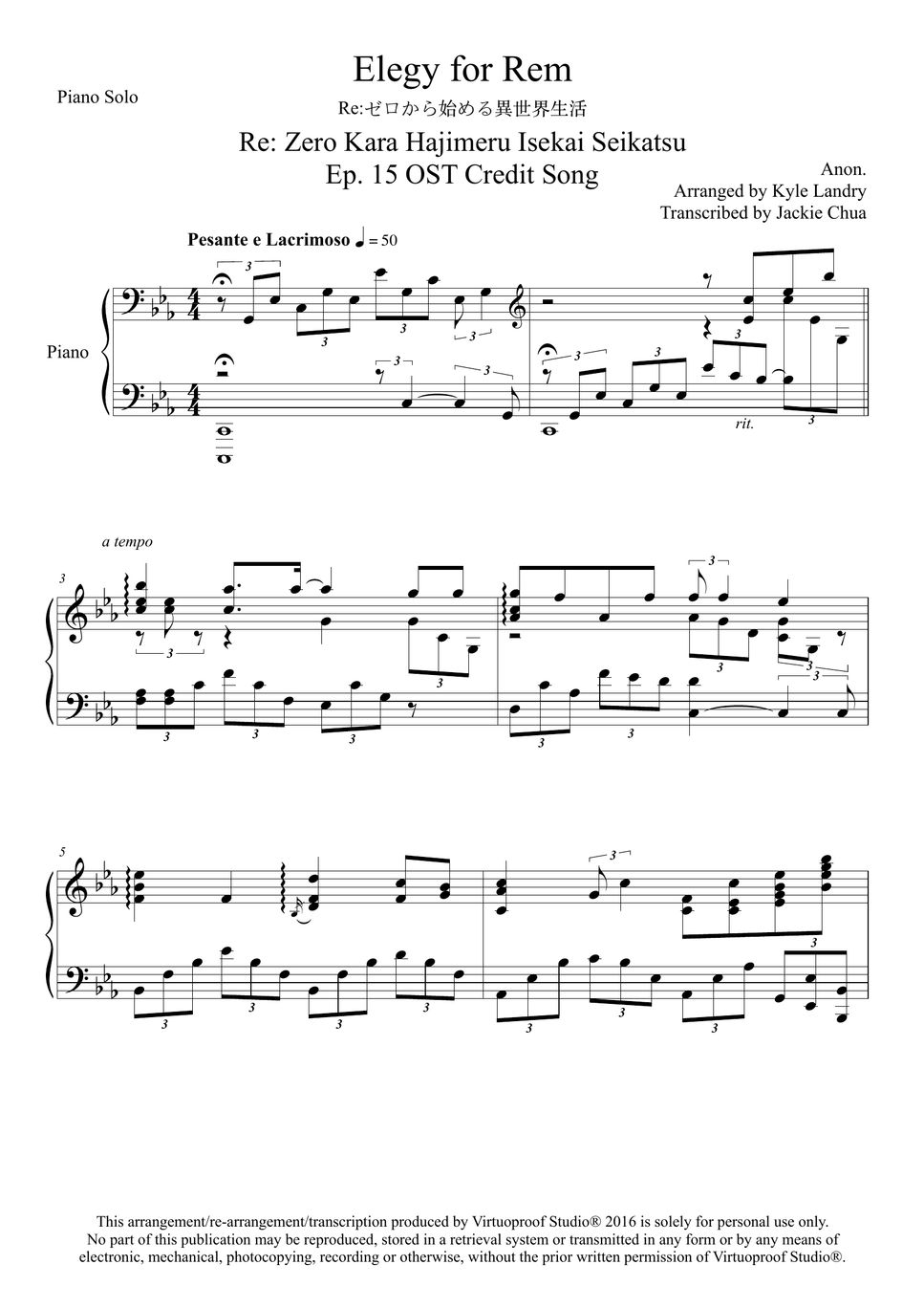 Re: Zero | Re:ゼロから始める異世界生活 | Re: Zero Kara Hajimeru Isekai Seikatsu | Ep. 15 OST Credit Song ...