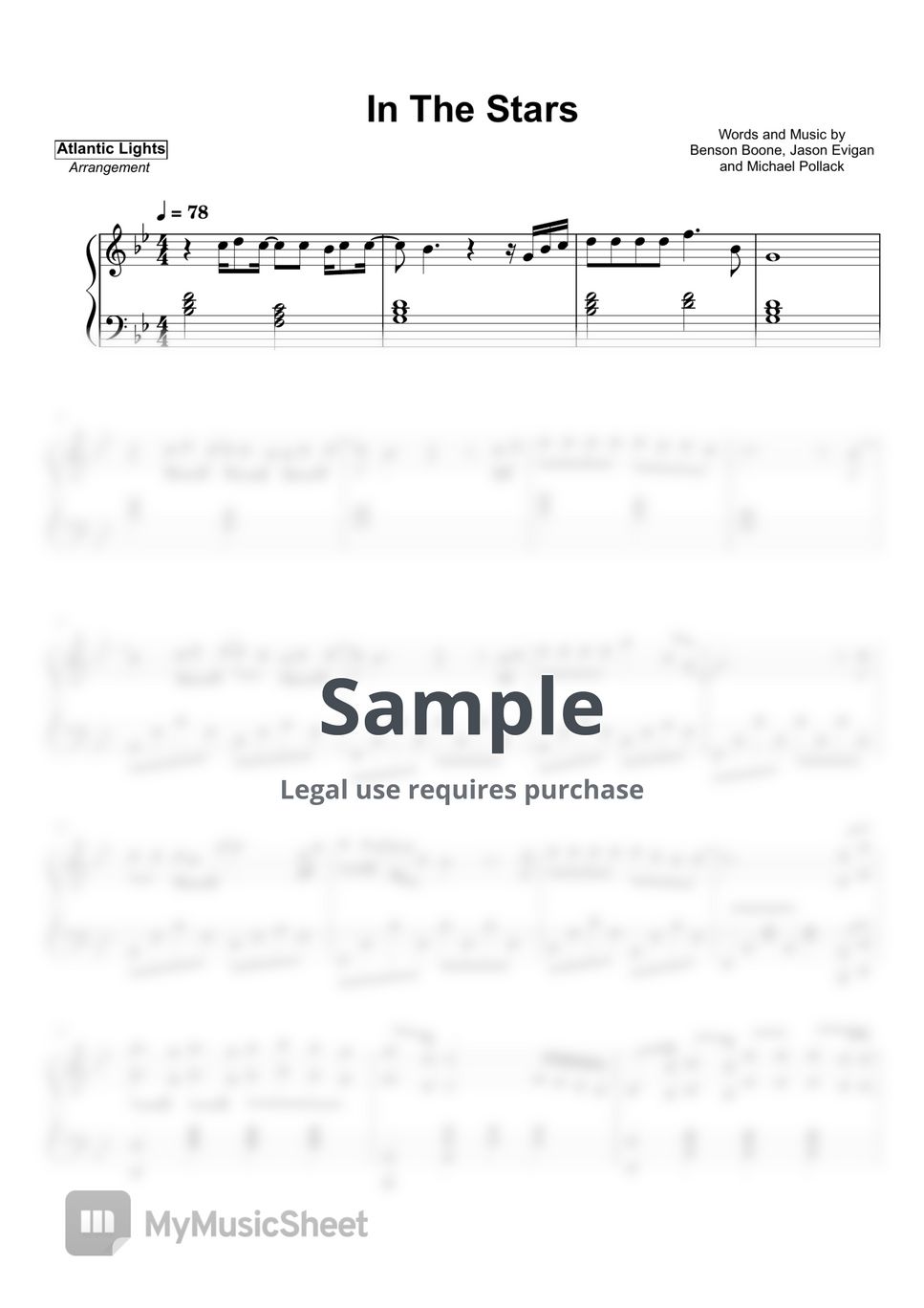 Benson Boone - In The Stars Sheet Music by Atlantic Lights