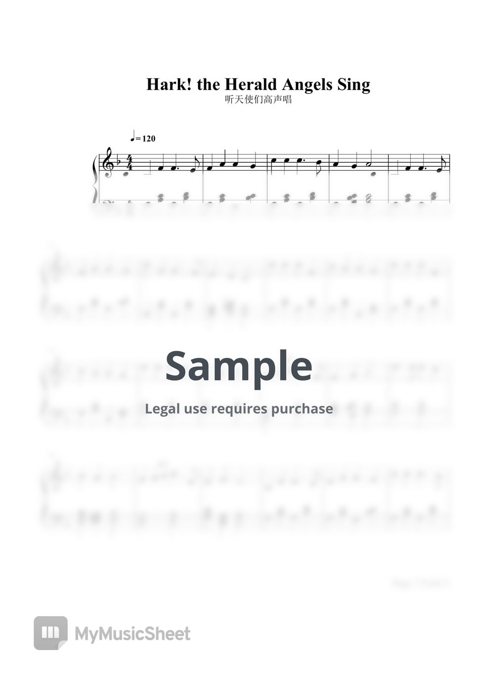 Christmas carol - Hark! the Herald Angels Sing (Christmas Song) Sheet ...