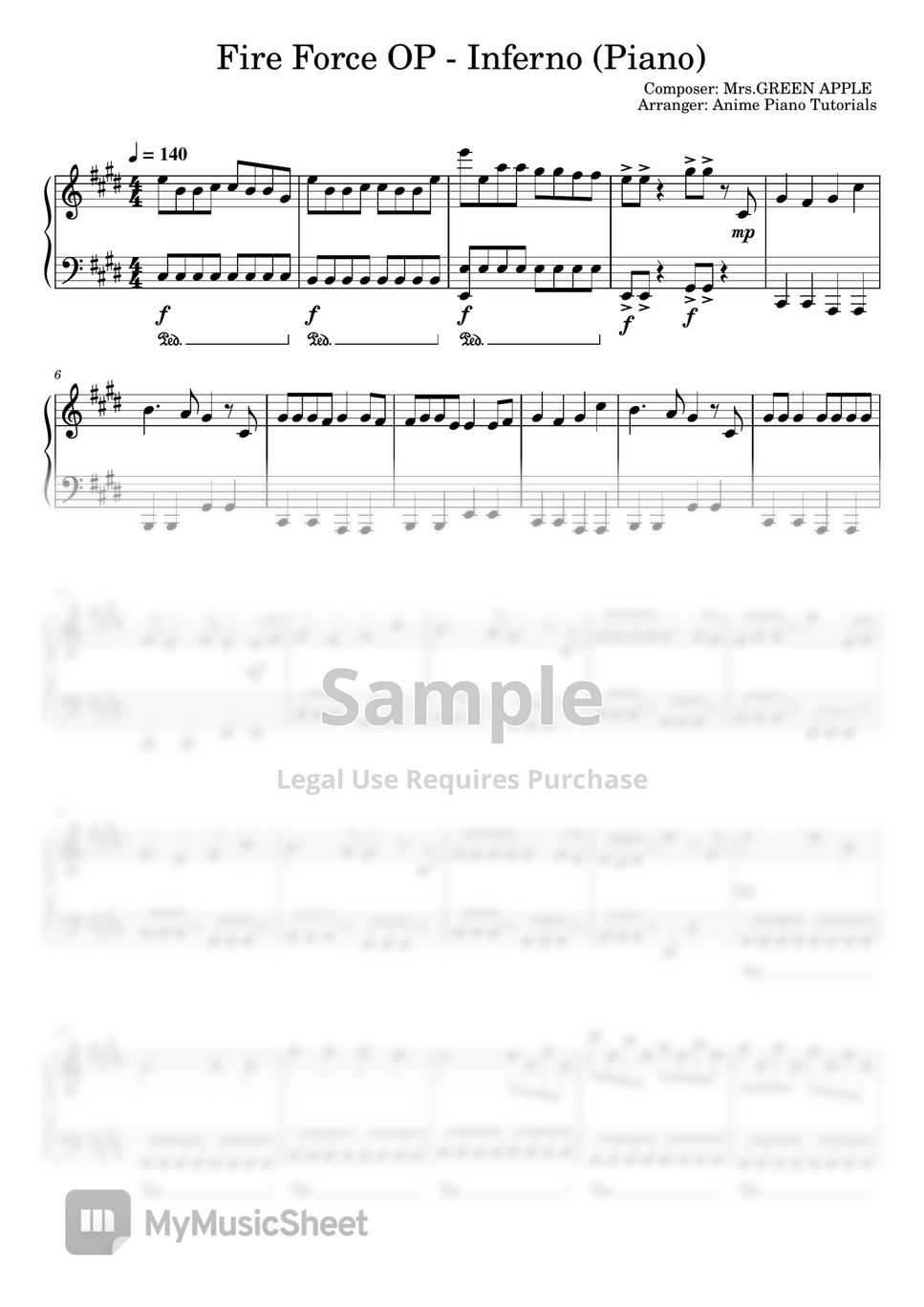 Fire Force - Inferno Hoja by Anime Piano Tutorials